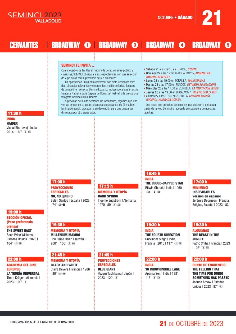 Programacion 2023 - SEMINCI