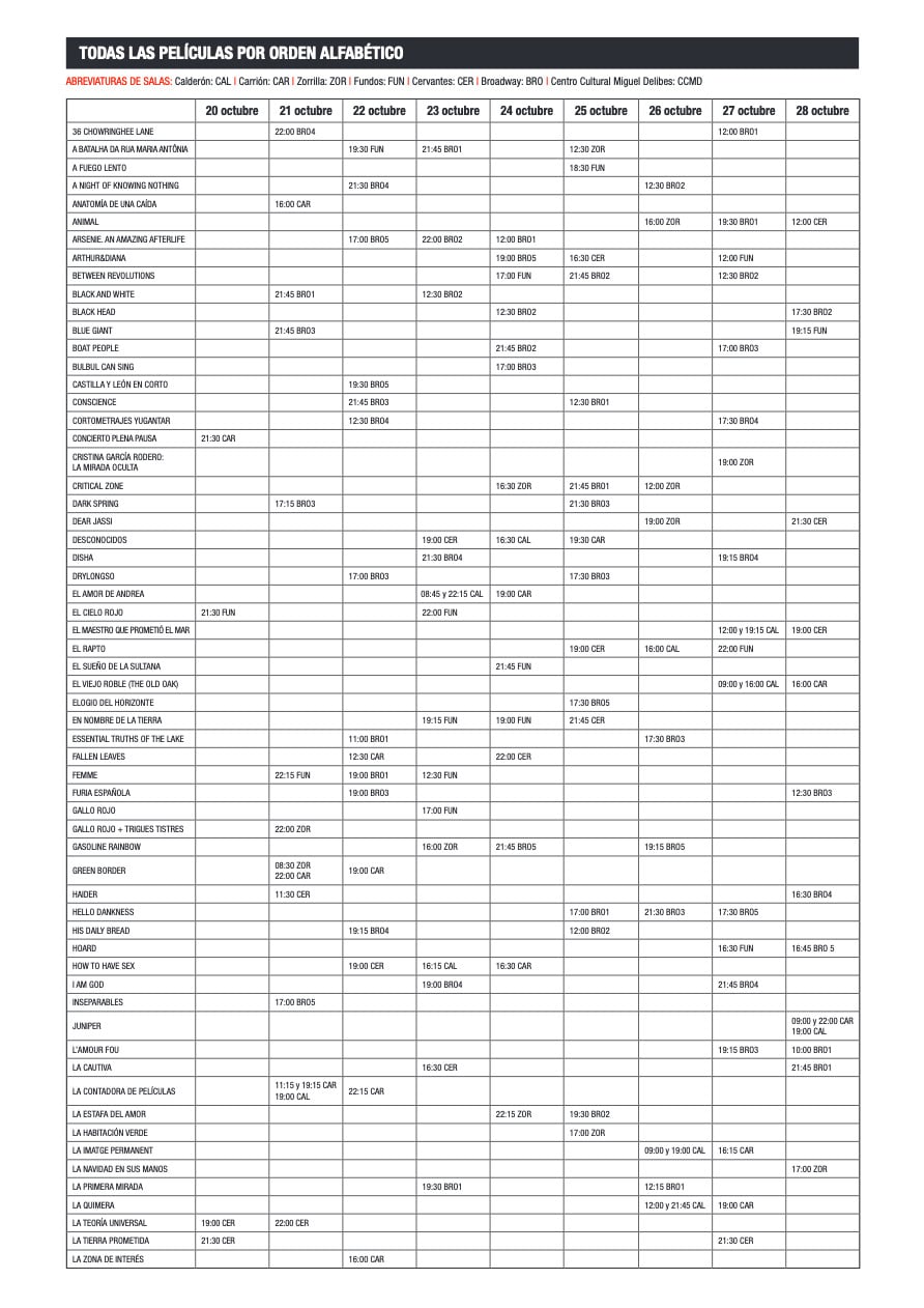 Programacion 2023 - SEMINCI