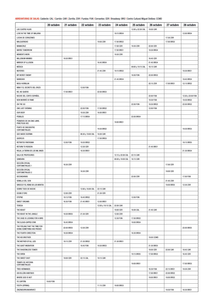 Programacion 2023 - SEMINCI